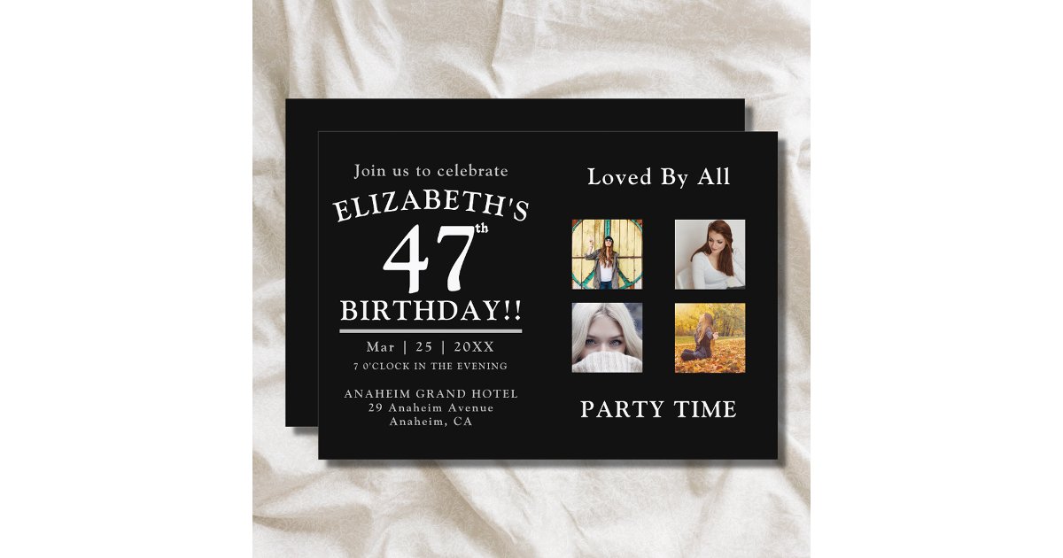 Adult Birthday Party Photo Invitation | Zazzle