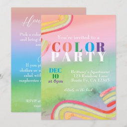 Adult Color Themed Party Invitation | Zazzle