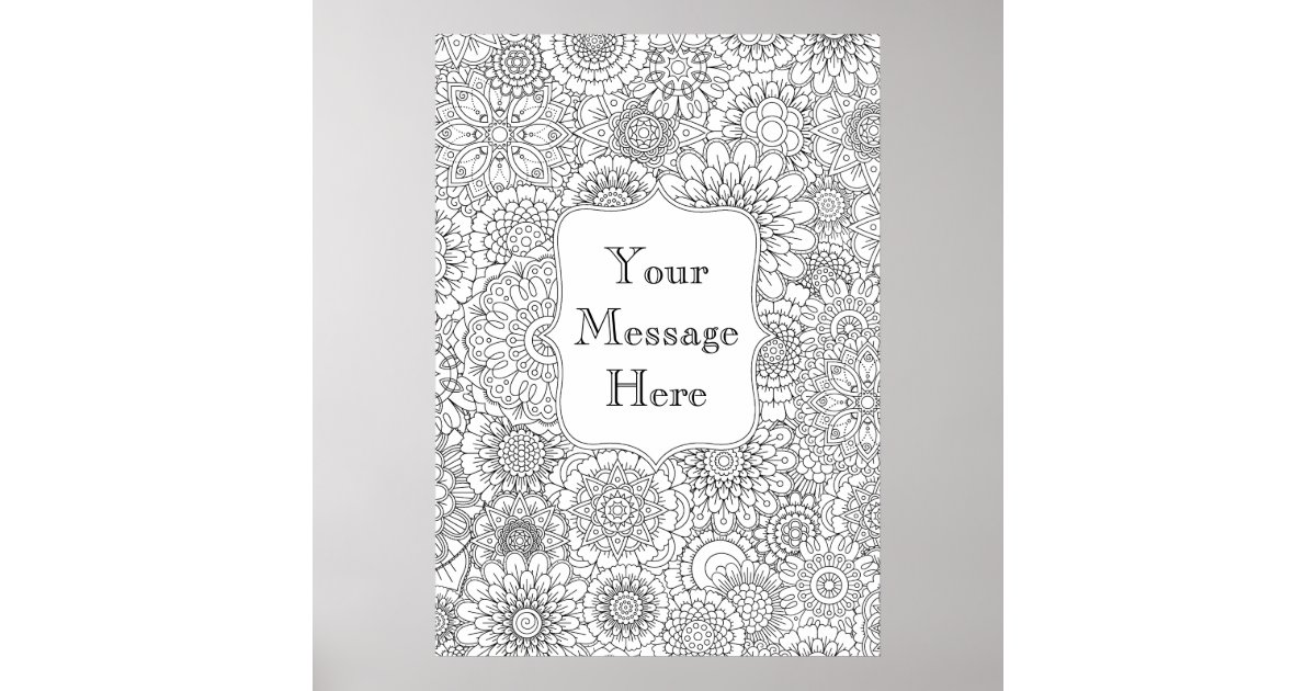 Adult Coloring Personalized Poster (Large 20x28") | Zazzle