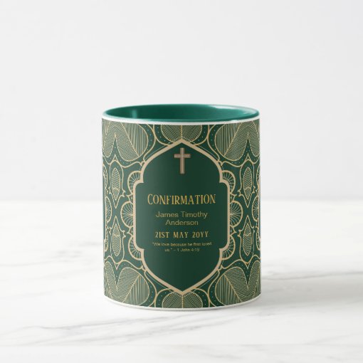 Adult CONFIRMATION Gift Blue Gold Man or Woman Mug | Zazzle