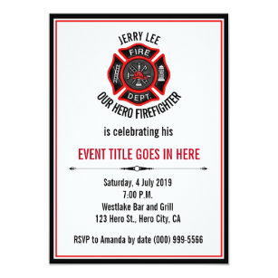 Firefighter Retirement Invitations | Zazzle