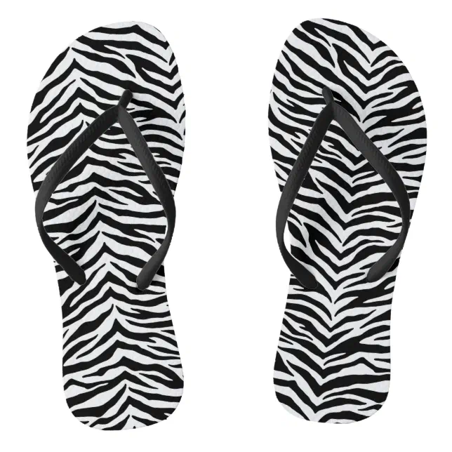 Adult Flip Flops-Zebra Print Flip Flops | Zazzle