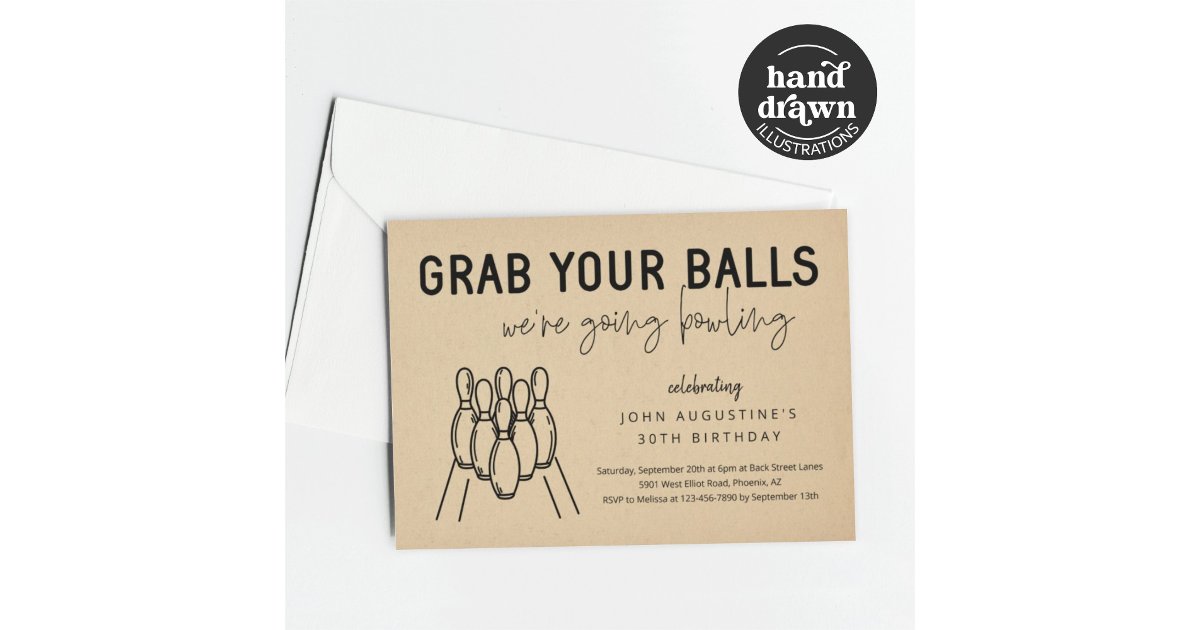 Adult Funny Bowling Party Invitation | Zazzle