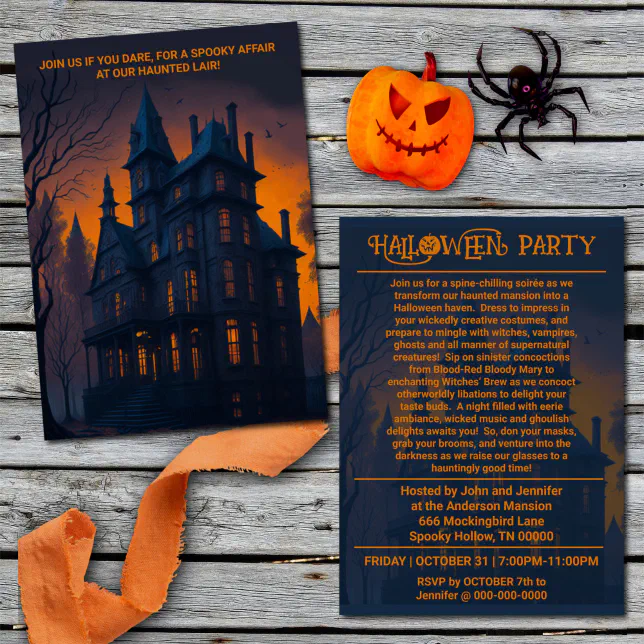 Adult Halloween Haunted House Costume Party Invitation | Zazzle