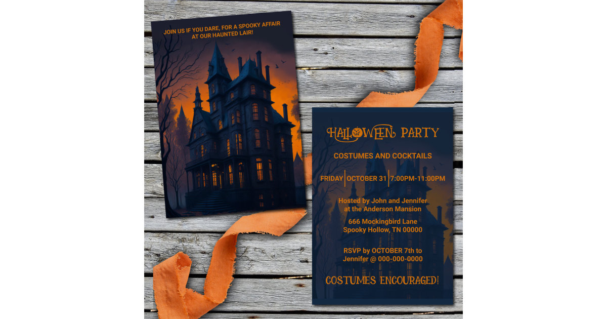 Adult Halloween Haunted Mansion Costume Party Invitation | Zazzle
