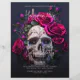 Adult Halloween Party Gothic Skull Red Roses Flyer | Zazzle