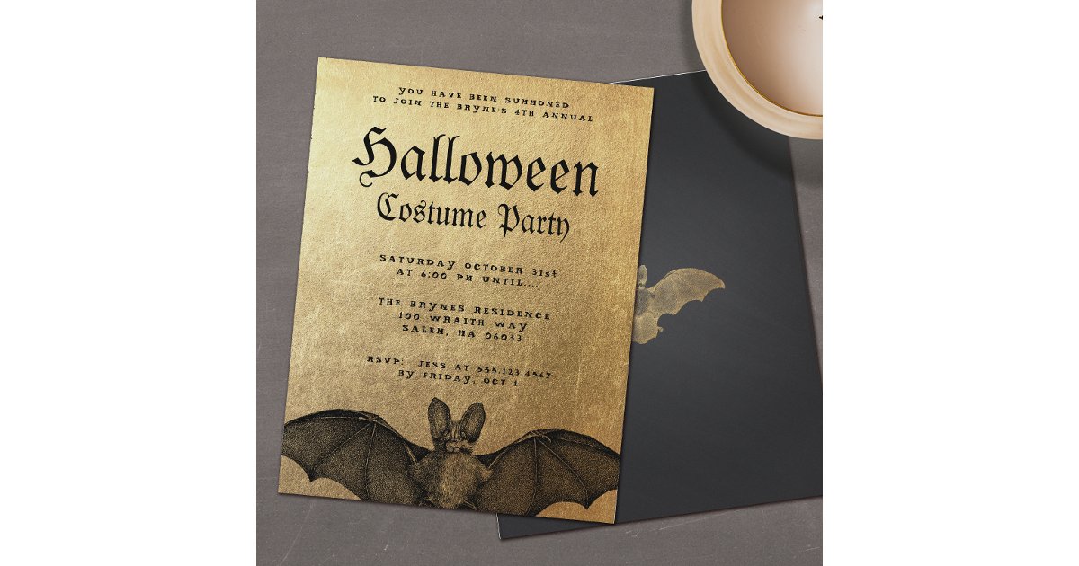 Adult Halloween Party Vampire Bat Invitation Flyer | Zazzle