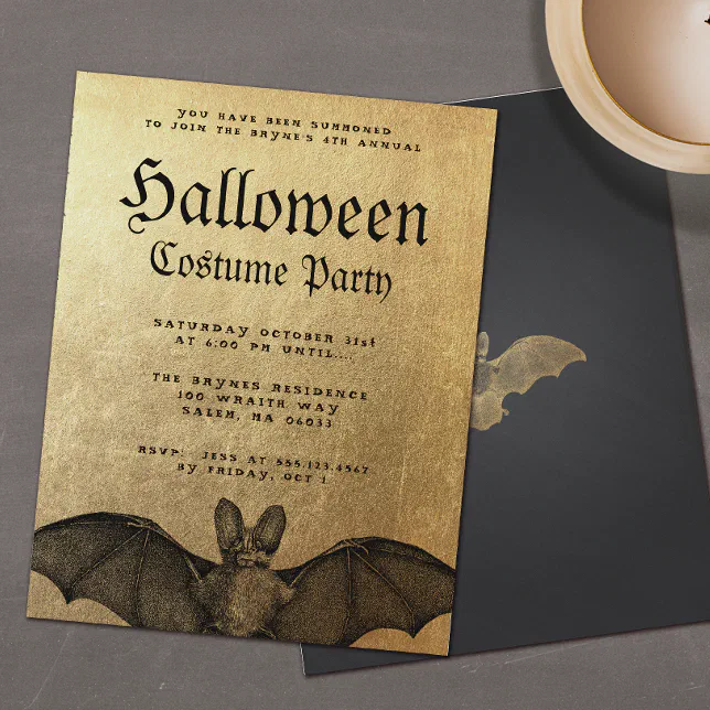 Adult Halloween Party Vampire Bat Invitation Flyer | Zazzle
