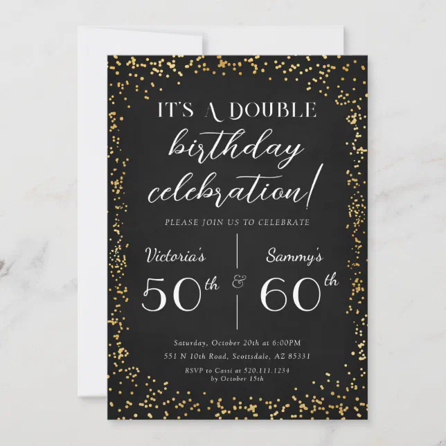 Adult Joint Birthday Party Birthday Invitation | Zazzle