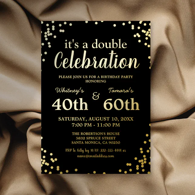 Joint Adult Birthday Party Invitation Adult Birthday Invitations