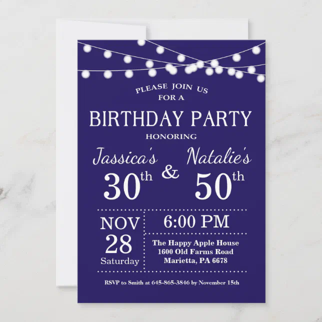 Joint Adult Birthday Party Invitation Adult Birthday Invitations