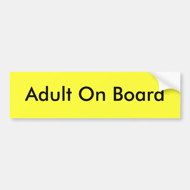 Adult On Board Bumper Sticker | Zazzle