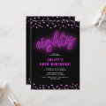 Adult Pink Neon 80th Birthday Party Invitation | Zazzle