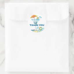 Adult Pool Party Summer Thank You Sticker | Zazzle
