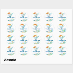 Adult Pool Party Summer Thank You Sticker | Zazzle