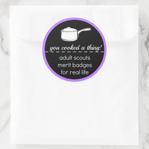 Adult Scout Merit Badge: You Cooked A Thing! Classic Round Sticker | Zazzle