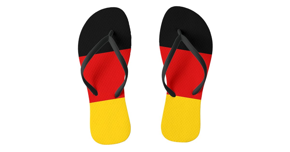 Adult Slim Straps with Flag of Germany Flip Flops | Zazzle
