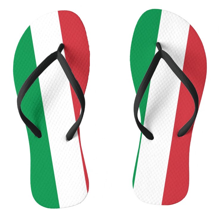 Adult Slim Straps with Flag of Italy Flip Flops | Zazzle