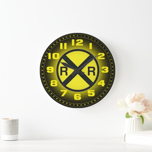 Advance Warning Sign Railroad Crossings Wall Clock | Zazzle