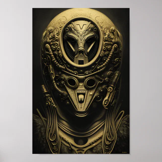 Advanced Alien Helmet Poster | Zazzle