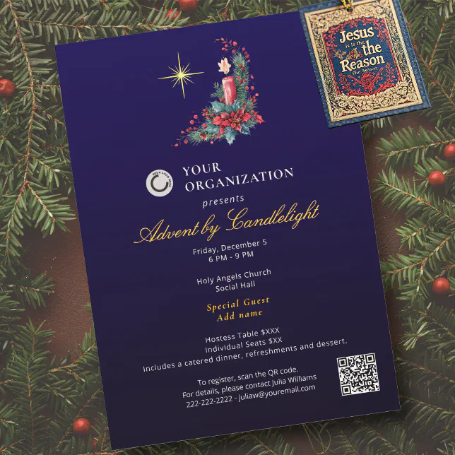 Advent by Candlelight Women Ministry Christmas Invitation | Zazzle