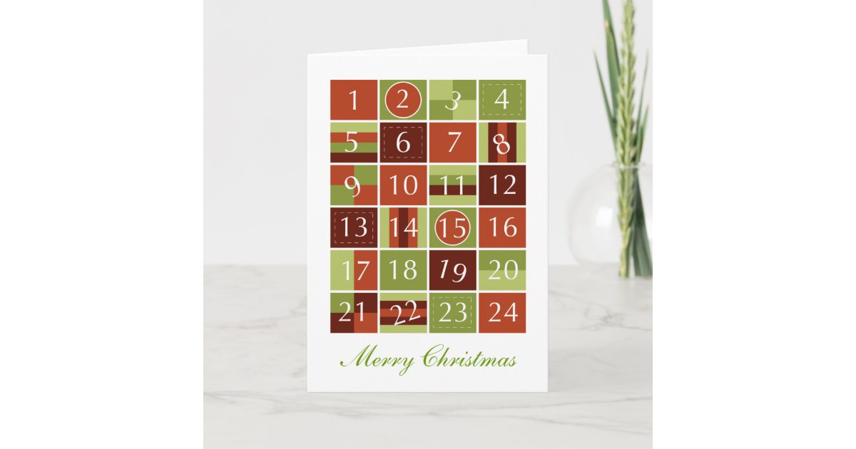 Advent Calendar Holiday Card | Zazzle