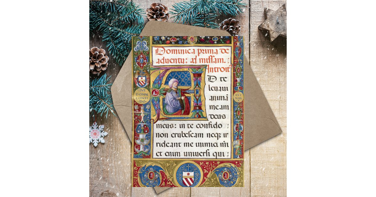 Advent Christmas Catholic Medieval Manuscript Postcard | Zazzle