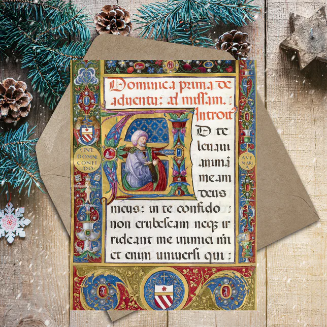Advent Christmas Catholic Medieval Manuscript Postcard | Zazzle