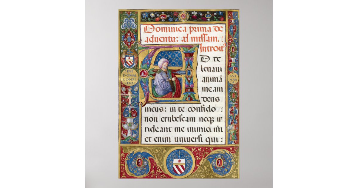 Advent Christmas Liturgy Medieval Manuscript Poster | Zazzle