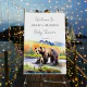 Adventure awaits bear cub baby shower welcome sign | Zazzle