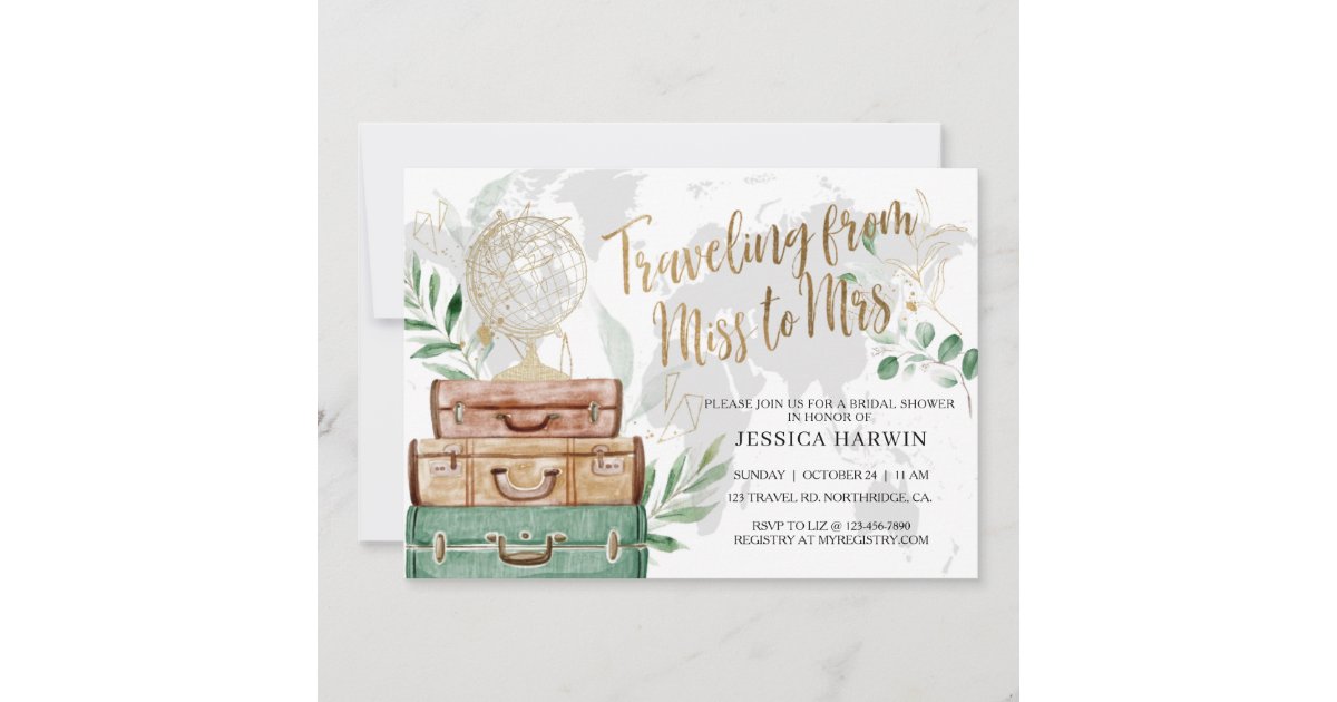 Adventure awaits Bridal shower, Travel theme Invitation | Zazzle