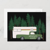 ADVENTURE AWAITS Camping Camper Truck RV Postcard | Zazzle