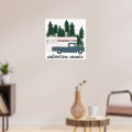 Adventure Awaits Camping Truck Camper Art Poster | Zazzle