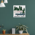 Adventure Awaits Camping Truck Camper Art Poster | Zazzle