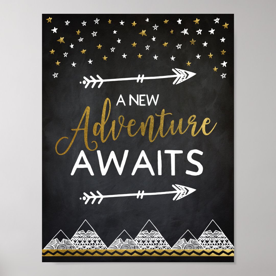 Adventure Awaits Chalkboard Poster | Zazzle