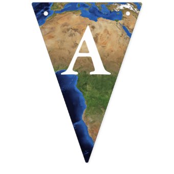 Adventure Awaits Earth Globe World Map Bunting Flags | Zazzle
