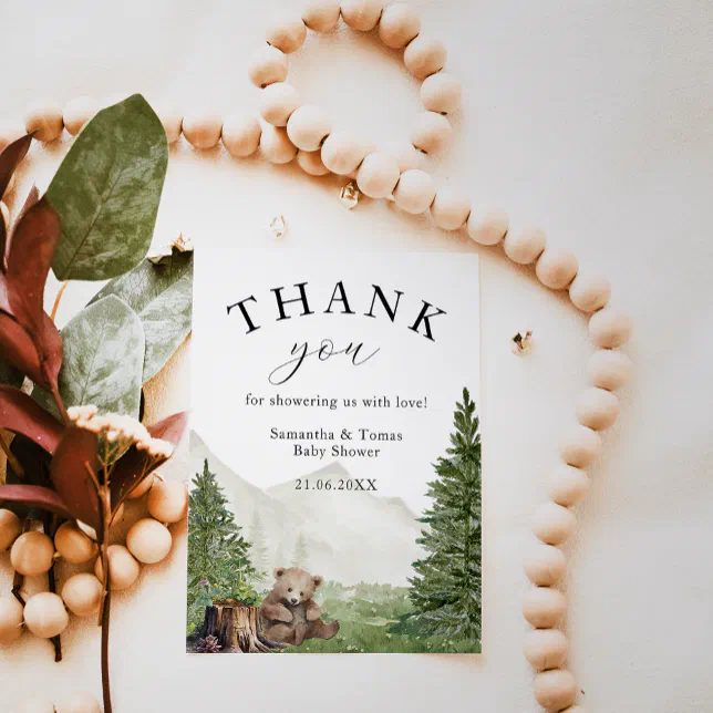 Adventure Awaits Gender Neutral Baby Shower Thank You Card | Zazzle