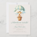 Adventure Awaits Giraffe QR Code Baby Shower Invitation | Zazzle