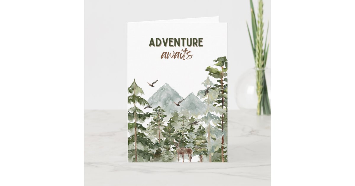 Adventure Awaits Greeting Card, Travel, Wanderlust Card | Zazzle