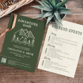 Adventure Awaits Modern Simple Camp Bachelorette Invitation | Zazzle