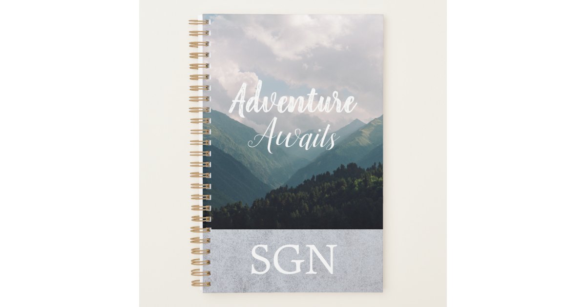 Adventure Awaits Mountain Valley | Monogram Planner | Zazzle