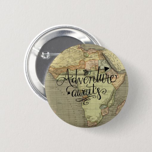 Adventure Awaits Old World Map Button | Zazzle