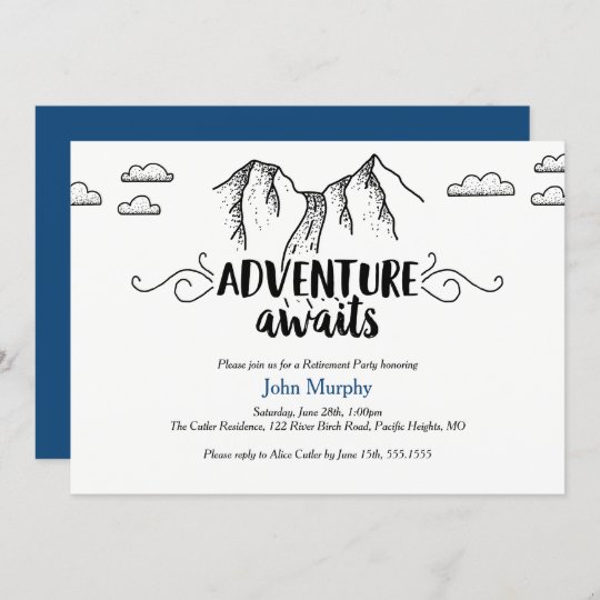 Adventure Awaits Retirement Party Invitation Blue | Zazzle.com Adventure Awaits Retirement Party Invitation Blue | Zazzle.com