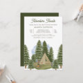 Adventure Awaits Rustic Forest Camping Baby Shower Invitation | Zazzle