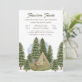 Adventure Awaits Rustic Forest Camping Baby Shower Invitation | Zazzle