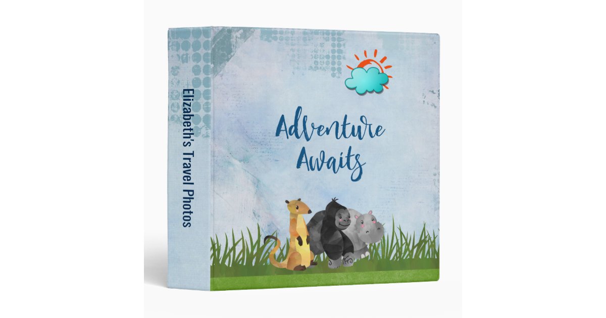 Adventure Awaits - Travel Photo Album 3 Ring Binder | Zazzle