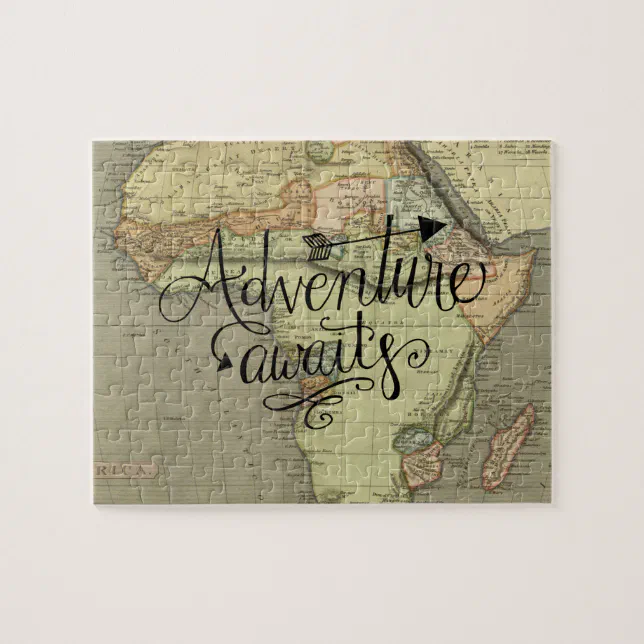 Adventure Awaits Vintage World Map Jigsaw Puzzle | Zazzle