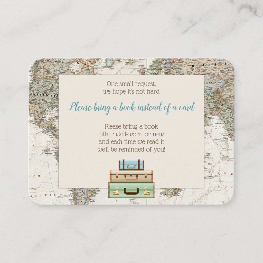 Adventure Awaits World Map Book Request Enclosure | Zazzle