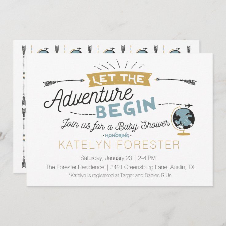 Adventure Baby Shower Invitation | Zazzle