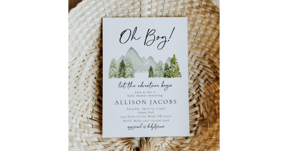 Adventure Baby Shower Invitation | Forest | Zazzle